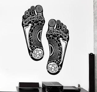 Wall Decal Steps Foot Legs Print Tribal Ornament Mural Vinyl Decal Uni ...