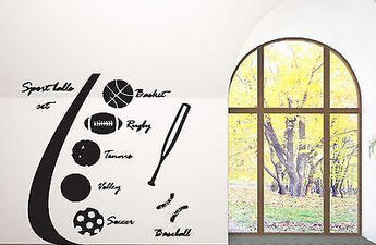 Wall Stickers Vinyl Decal Various Sports Equipment Sport Lotto Set Uni ...