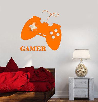 Vinyl Wall Decal Gamer Video Games Joystick Playroom Boys Stickers Uni ...