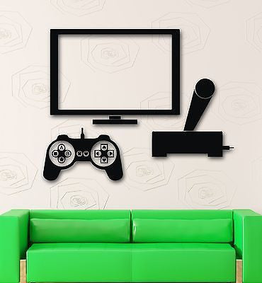 Wall Sticker Vinyl Decal Video Game Joystick TV Gamer Cool Nursery Uni ...