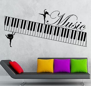 Music Wall Stickers Muse Piano Musical Instrument Vinyl Decal Unique G ...
