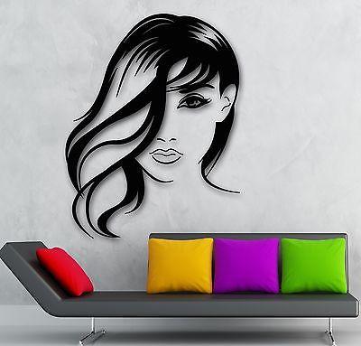 Wall Stickers Vinyl Decal Beautiful Woman Stylish Beauty Salon Hair Un ...
