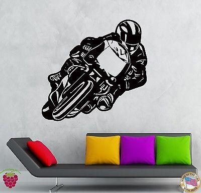 Wall Stickers Vinyl Decal Bike Biker Extreme Sport Speed Racing Unique ...