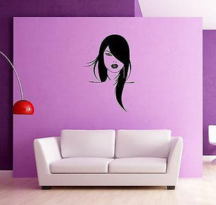 Wall Stickers Vinyl Decal Girl Woman Face Fashion for Bedroom Unique G ...