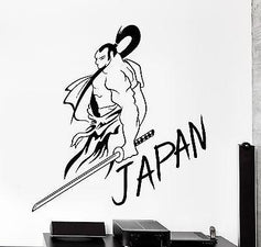 Wall Vinyl Samurai Japan Warrior Sword Cool Decal Unique Gift (z3423 ...