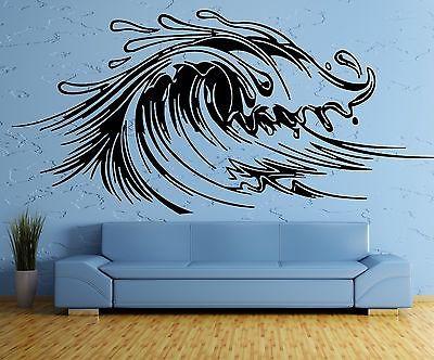Wall Sticker Wave Sea Ocean Marine Water Sport Art Bedroom Unique Gift ...