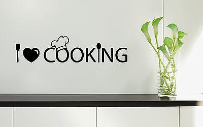 Wall Stickers Vinyl Decal Kitchen I Love Cooking Chef Unique Gift ig14 ...