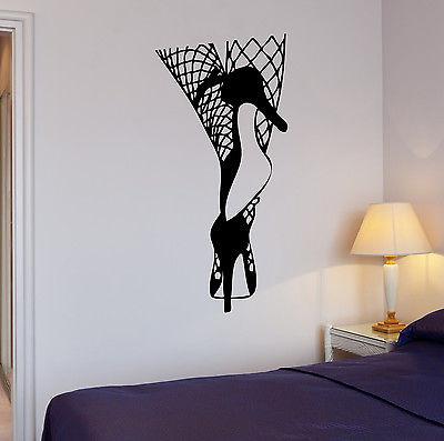 Wall Stickers Hot Sexy Woman Legs Fishnet Tights Mural Vinyl Decal Uni ...