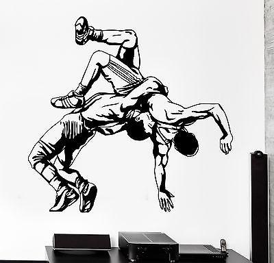 Wall Sticker Sport Wrestling Fighting Fighter Martial Arts Vinyl Decal ...
