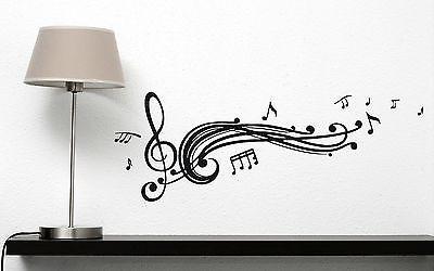Wall Vinyl Sticker Decal Read Music Score Notes Treble Clef Decor Uniq ...