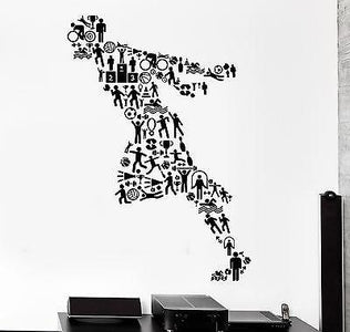 Wall Sticker Sport Running Jogging Runner Activity Vinyl Decal Unique ...