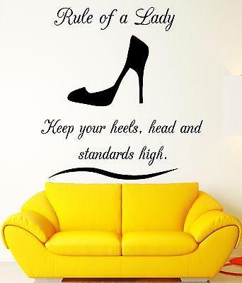 Wall Decal Quote Rule Lady Woman Girl Vinyl Stickers Art Mural Unique ...