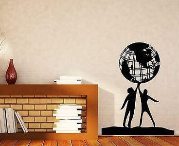 Wall Vinyl Sticker Decal People World Friendship Earth Globe Planet Pe ...