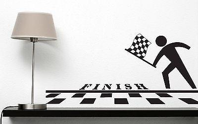 Wall Sticker Vinyl Decal Finish Line Checkered Flag Pole Position Uniq ...