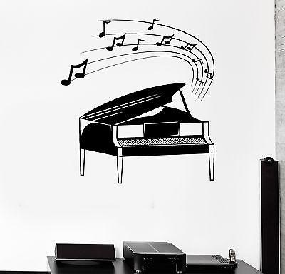 Wall Stickers Piano Classical Music Notes Art Mural Vinyl Decal Unique ...