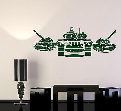 Wall Vinyl Tanks Army War Military Forces Guaranteed Quality Decal Uni ...