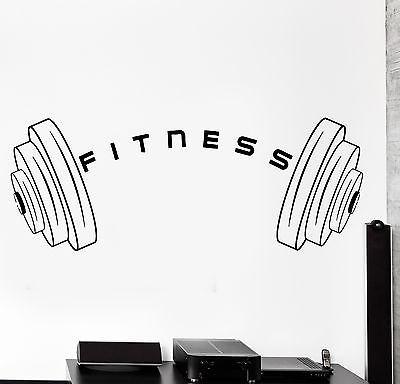 Wall Sticker Sport Fitness Dumbbell Barbel Gym Vinyl Decal Unique Gift ...