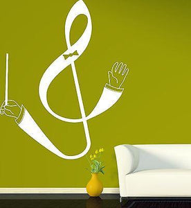 Wall Sticker Vinyl Decal Treble Clef Concert Wand Tailcoat Unique Gift ...