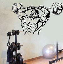 Wall Decal Sport Bodybuilding Bodybuilder Muscle Man Weights Cool Deco ...