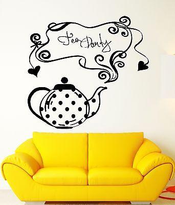 Wall Sticker Vinyl Decal Tea Party Kitchen Cafe Restaurant Teahouse Un ...