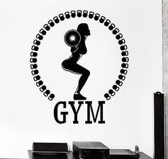 Wall Sticker Sport Squat Woman Girl Gym Bodybuilding Vinyl Decal Uniqu ...
