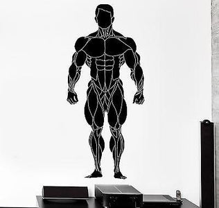 Wall Sticker Sport Bodybuilder Fitness Muscle Man Bodybuilding Vinyl D ...