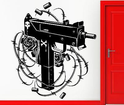 Wall Sticker Vinyl Decal Decor UZI Machine Gun Weapon Cool Decor Uniqu ...