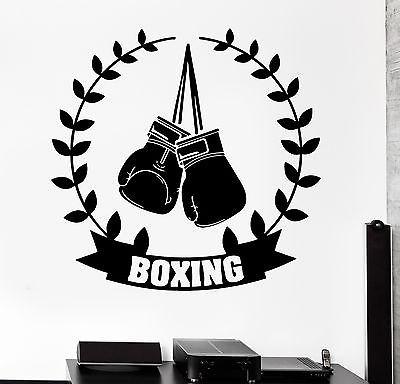 Wall Sticker Sport Boxing Gloves Box Champion Martial Arts Vinyl Decal ...