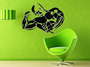 Wall Vinyl Sticker Gym Decal Bicep Flexing Bodybuilding Sport Fitness ...