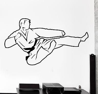 Wall Sticker Sport Karate Martial Arts Fighter Fighting Vinyl Decal Un ...