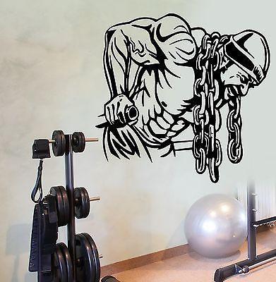 Wall Decal Sport Deeps Gym Bodybuilder Muscle Man Weights Cool Decor U ...