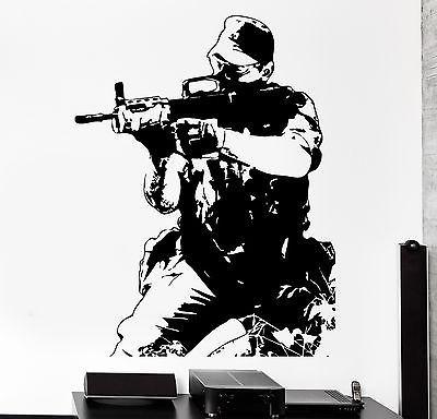 Wall Vinyl Soldier M16 Army Forces War Guaranteed Quality Decal Unique ...