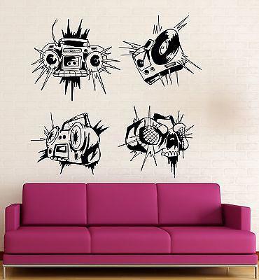 Wall Sticker Vinyl Decal Music Sound Recorder Night Club Party Unique ...