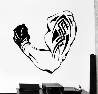 Wall Stcker Sport Bodybuilding Muscle Tattoo Vinyl Decal Unique Gift ...