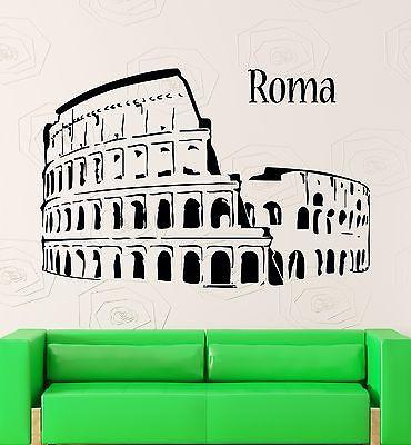 Wall Stickers Vinyl Decal Amphitheatre Colosseum Rome Italy Tourism Un ...