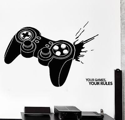 Wall Sticker Gaming Your Game Your Rules Vinyl Decal Unique Gift (z309 ...