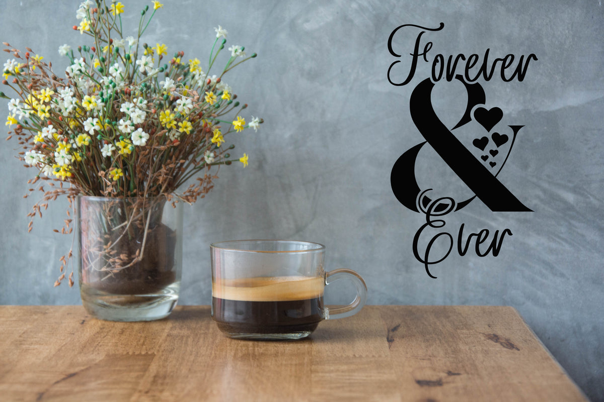 Vinyl Wall Decal Forever And Ever Lettering Words Home Interior Sticke ...