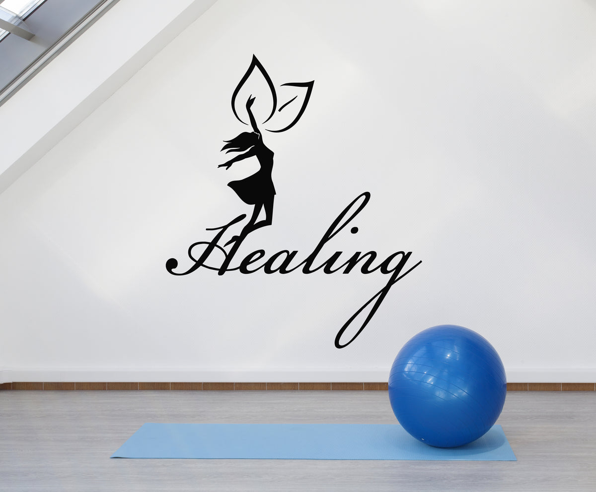 Vinyl Wall Decal Lettering Healing Meditation Room Beauty Girl Sticker ...