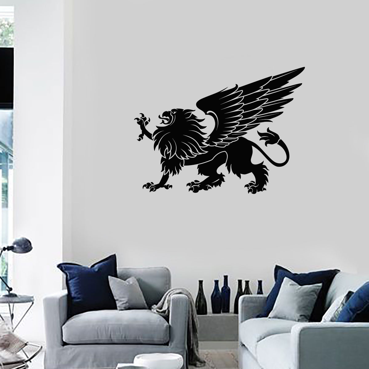 Vinyl Wall Decal Heraldic Griffin Medieval Room Decoration Idea Sticke ...