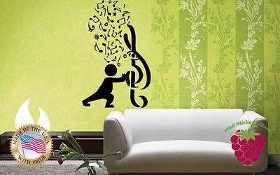 Wall Stickers Vinyl Decal Notes Little Man Music Musician Unique Gift ...