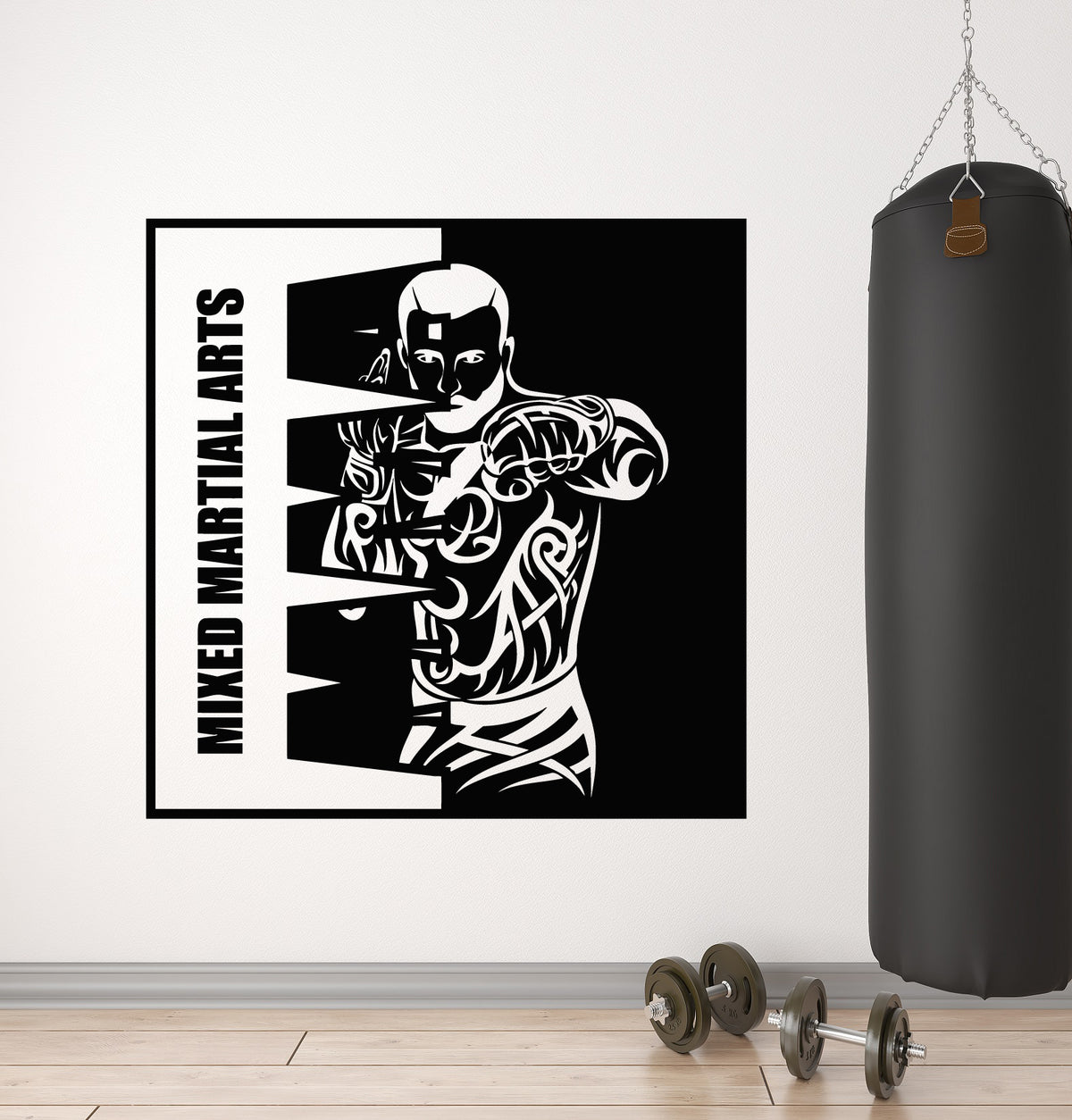 Vinyl Wall Decal MMA Fighter Martial Arts Fight Club Sport Gym Sticker ...