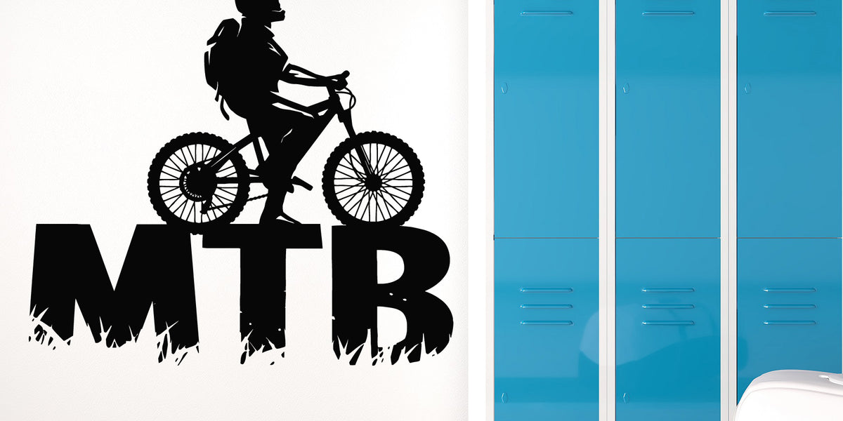 Vinyl Wall Decal Mountain Bike Bicycle Cycle Extreme Sport Stickers Mu ...