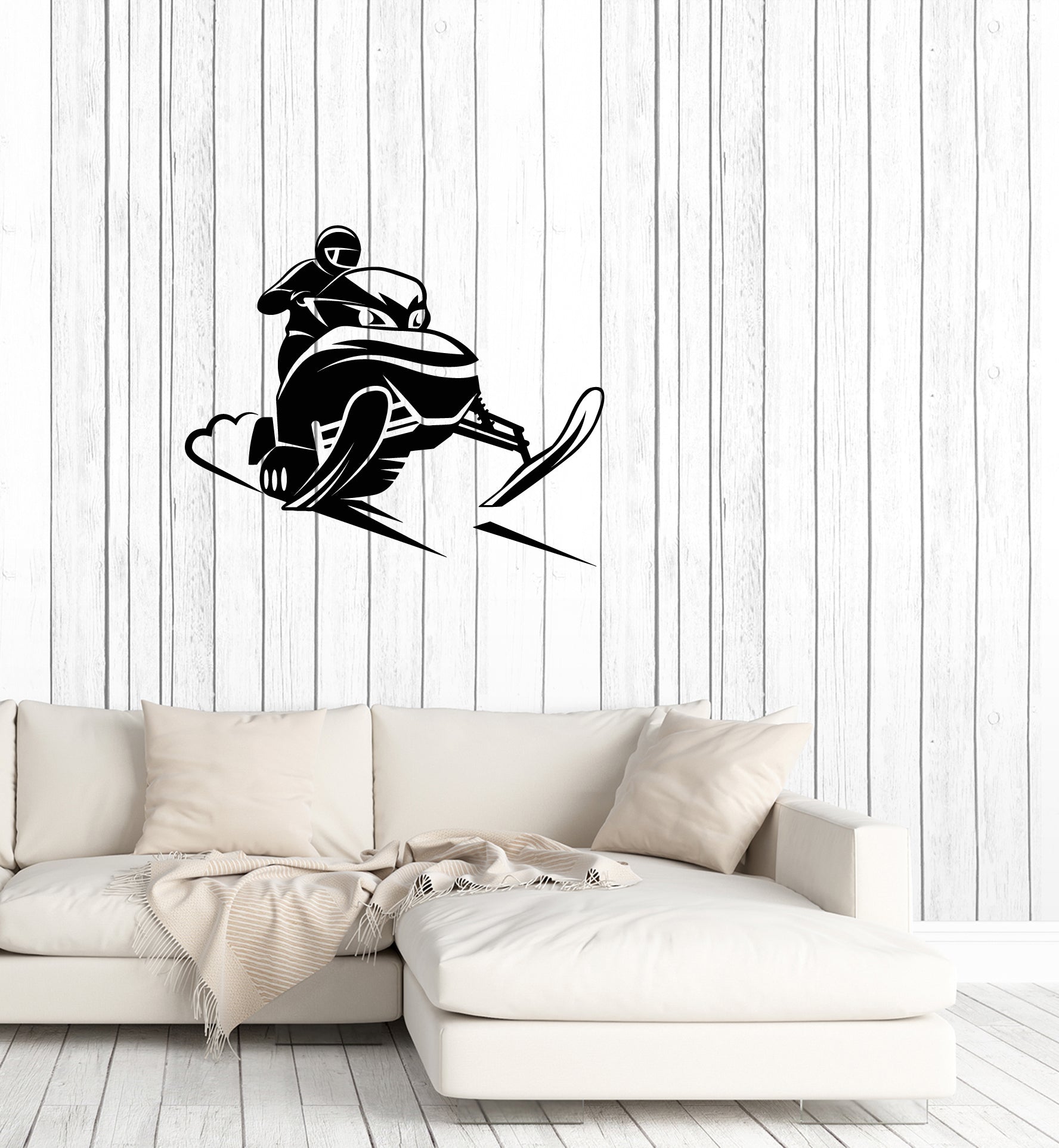 Vinyl Wall Decal Snowmobile Race Snowmobiling Winter Activities Sticke ...