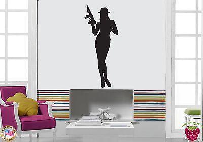Wall Stickers Vinyl Decal Hot Sexy Girl Gangster Woman Weapons Mafia U ...