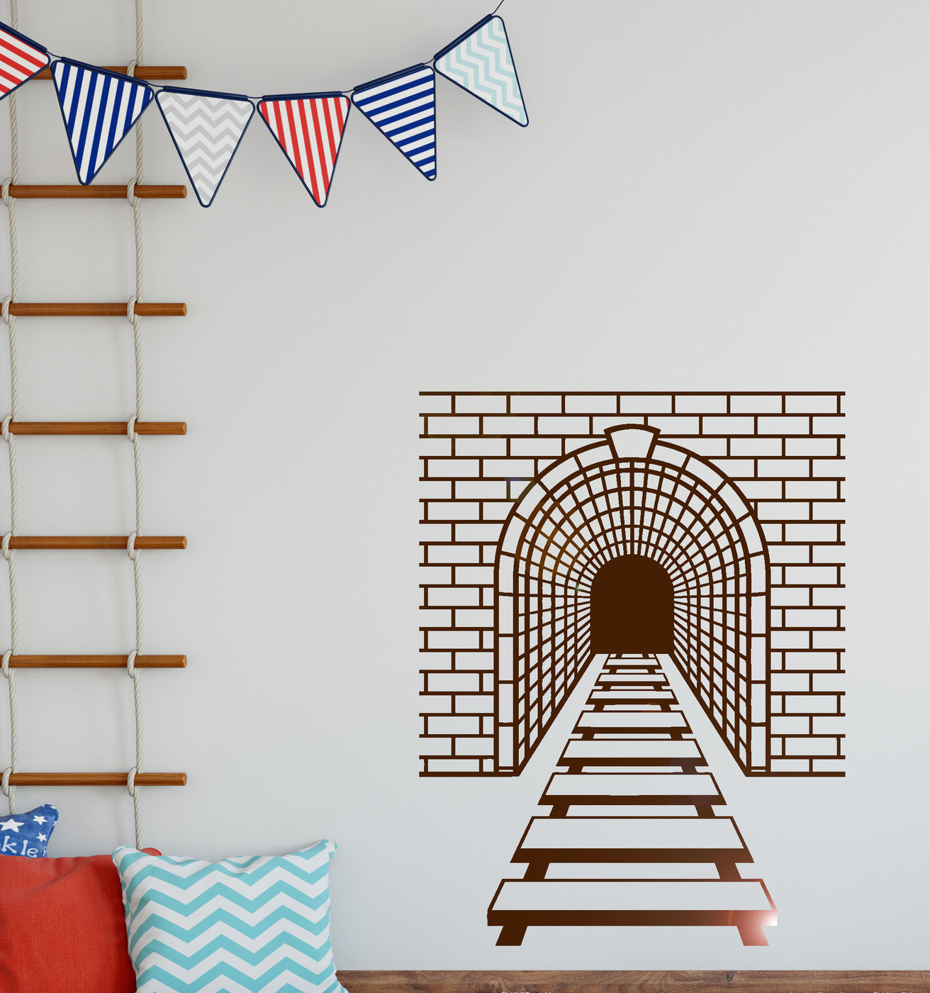 Vinyl Wall Decal Railroad Tunnel Railway Kids Room Art Decor Stickers ...
