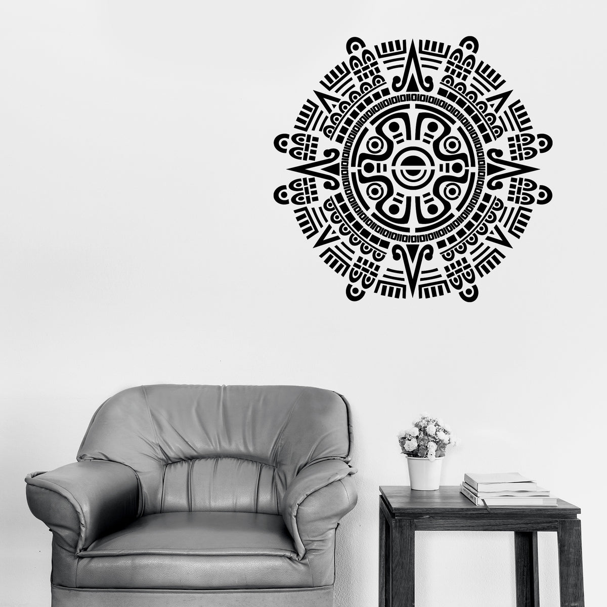 Wall Vinyl Decal Sticker Circle Ancient Mayan Calendar Mural Decor Uni ...