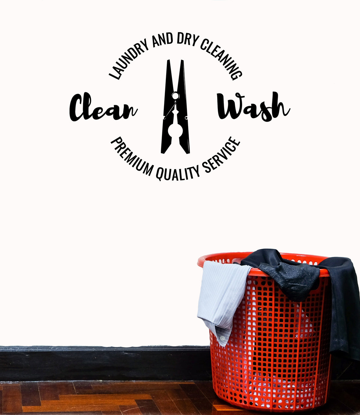 Wall Sticker Vinyl Decal Cleaning Wash Dry Service Laundry Room Logo U ...