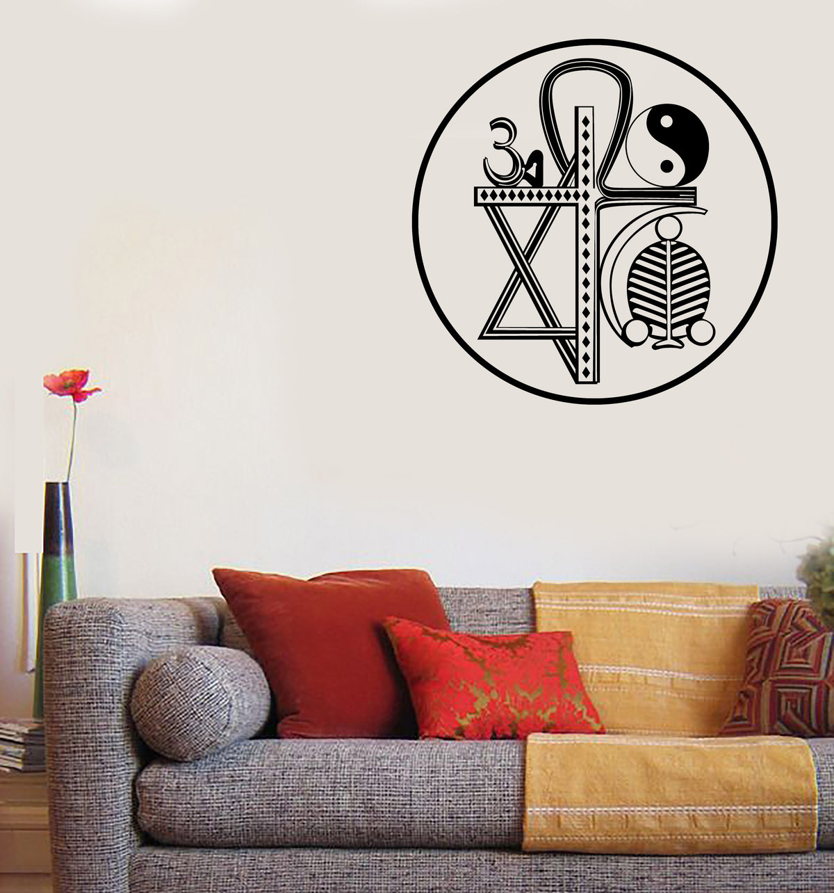 Vinyl Wall Decal Universal Religions Religious Symbols World Peace Uni ...