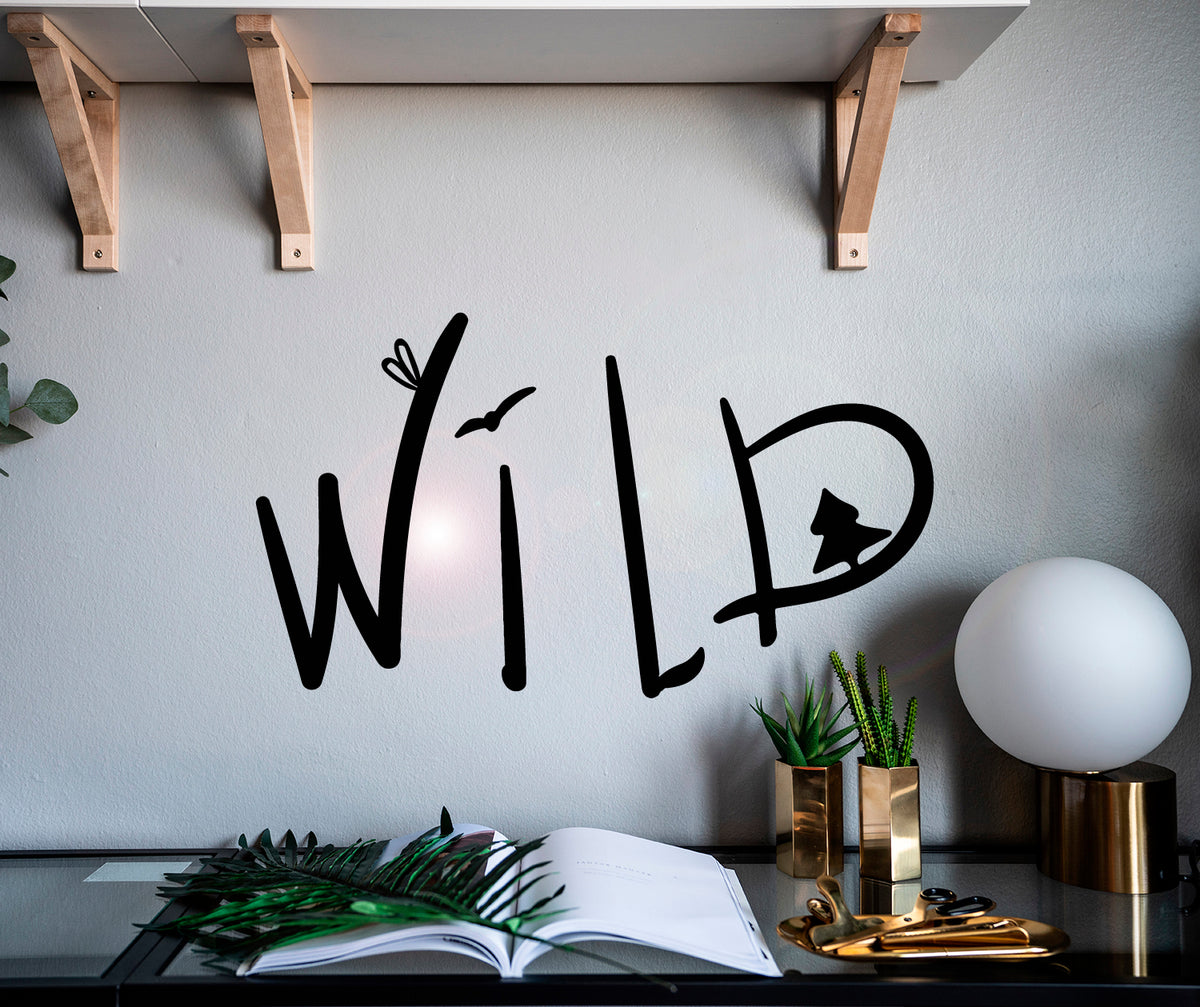 Vinyl Wall Decal Lettering Wild Freedom Man Cave Decor Stickers Mural ...