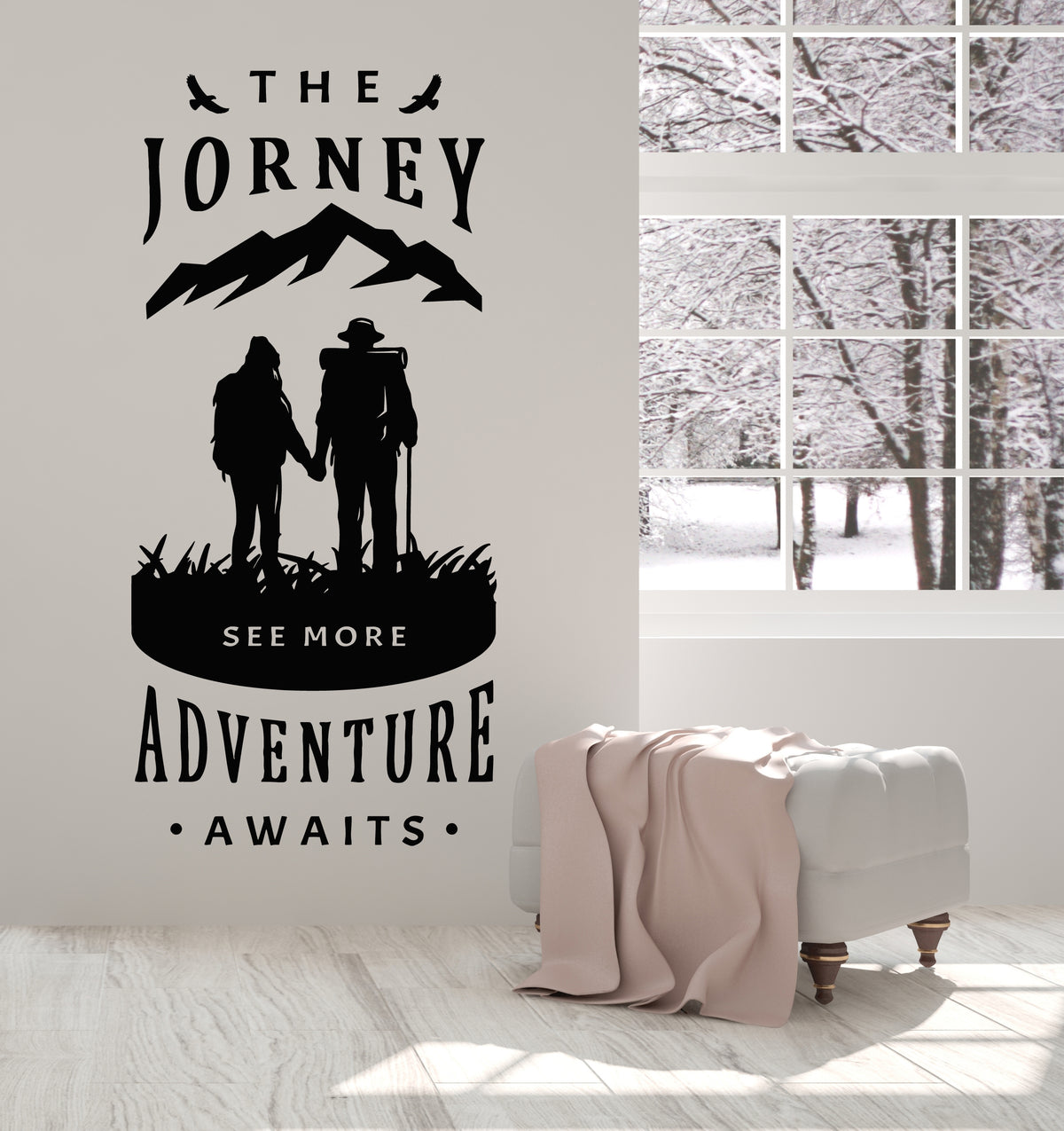 Vinyl Wall Decal Adventure Awaits Journey See More Phrase Stickers Mur ...